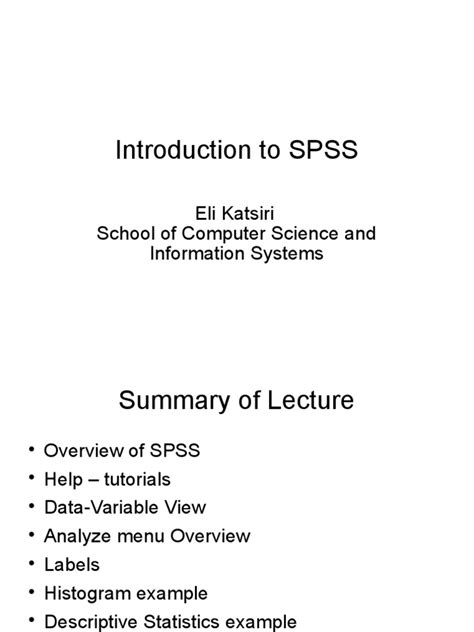 An Introduction To Spss Pdf Spss Level Of Measurement
