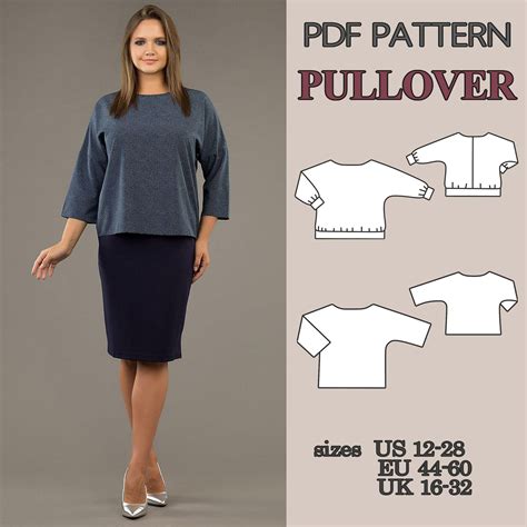 Sweater Sewing Pattern Sweatshirt Pattern Women Plus Size Pdf Sewing