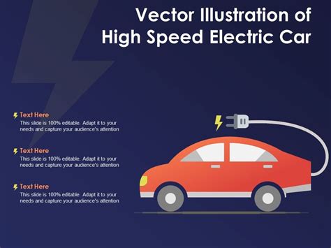 Vector Illustration Of High Speed Electric Car Ppt PowerPoint Presentation Gallery Example Topics