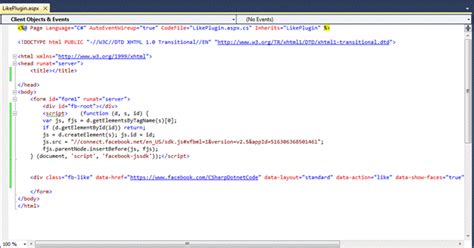 How To Use Different Facebook Plugins In ASP NET Page
