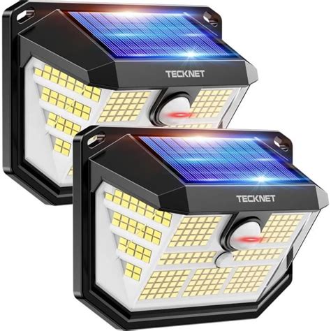 TECKNET Lampe Solaire Extérieur 231 LEDs Projecteur Solaire avec