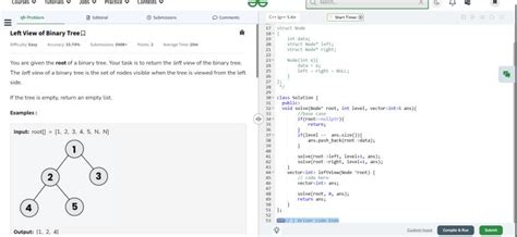 100daysofcode Binarytree Leftview Treetraversal Dfs 100daysofcode
