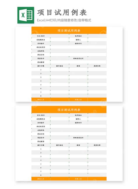 Excel Test Case Template