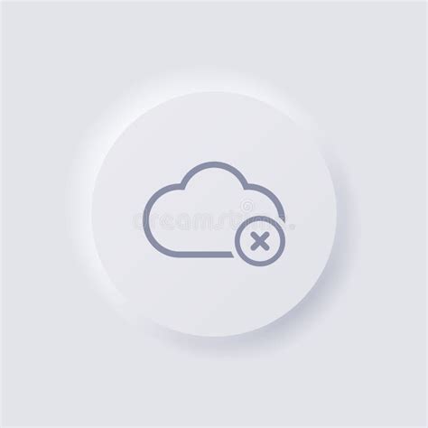 Cloud Icon With Cross Symbol White Neumorphism Soft Ui Design Stock Vector Illustration Of