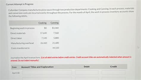 Current Attempt In Progress Cullumber Company StudyX