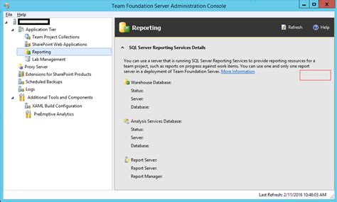 Tfs Not Able To Configure Reporting Services Edit Option No Visible