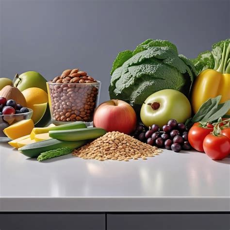 Premium Ai Image Healthy Food From Fruits Vegetables Grains Nuts And