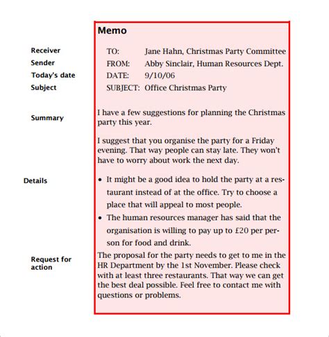 Email Memo Template 11 Download Free Documents In Pdf