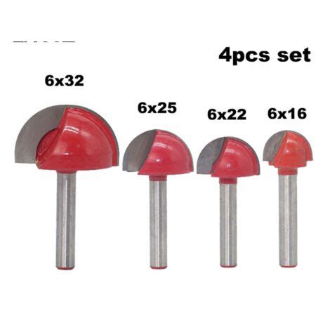 AIDUCHO Pcs mm Tige Routeur Core Box Bits Cnc Fraise À Rainure Ronde Outils À Bois mm mm