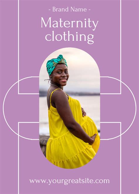 Maternity Clothing Ad With Happy Pregnant Woman Online Flyer Template