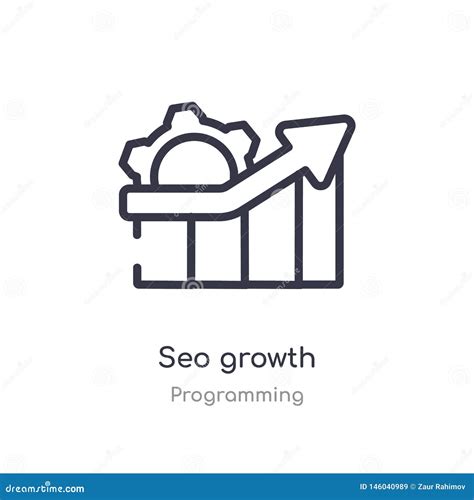 Seo Growth Outline Icon Isolated Line Vector Illustration From