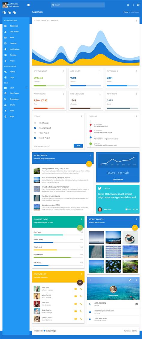 Sphinx Vuejs Material Design Admin Template Material Design