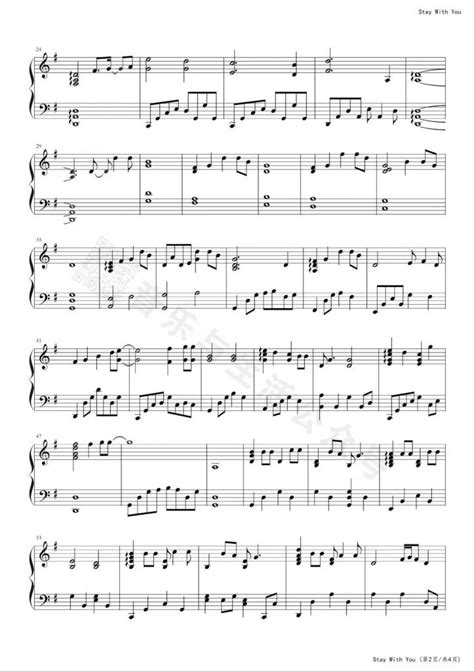 Stay With You 钢琴谱林俊杰学琴记