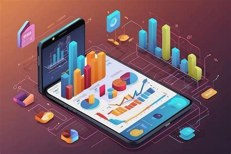 premium ai image online statistics and data analytics isometric
