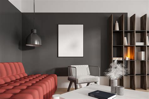 소파와 안락의자가 있는 고급스러운 차가운 인테리어 장식이 있는 선반 모형 프레임 0명에 대한 스톡 사진 및 기타 이미지 0명 3차원 형태 가정의 방 Istock