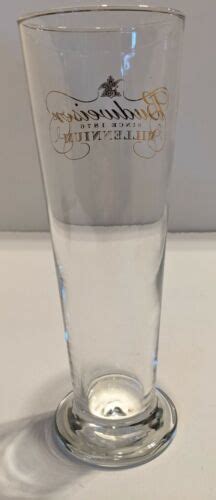 Budweiser Millennium Flat Footed Pilsner Glasses Gold Logo Ab Eagle 8