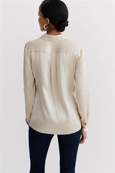 Chemise Jeanne B En Soie Beige Femme Caroll