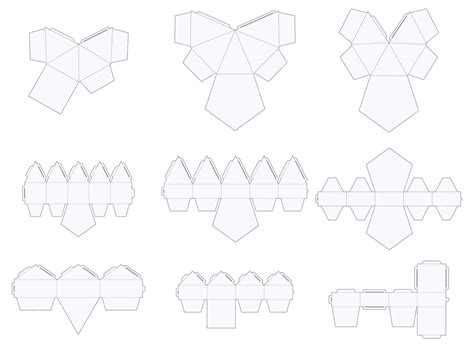 Premium Vector Editable Collection Foldable Box Die Cut Cube Template Blueprint Layout With