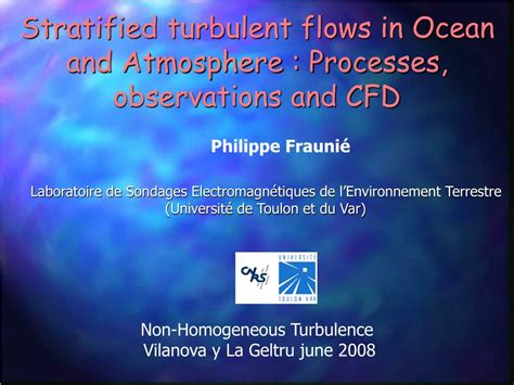 Ppt Stratified Turbulent Flows In Ocean And Atmosphere Processes Observations And Cfd