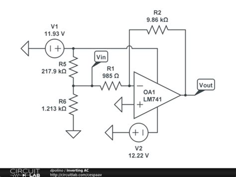 Inverting Amplifier Ac Circuitlab