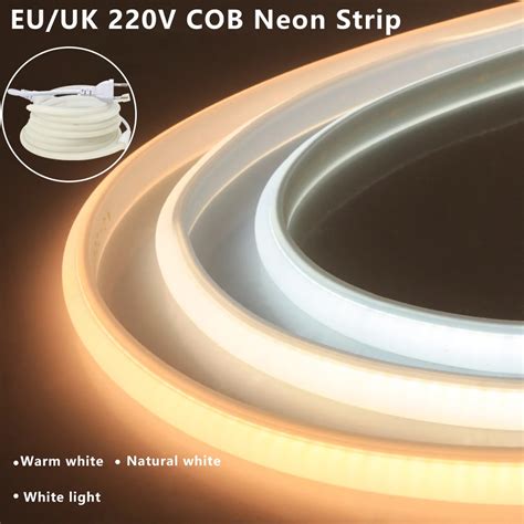 220V Neon silikon tüp esnek COB Neon Led şerit su geçirmez silika jel