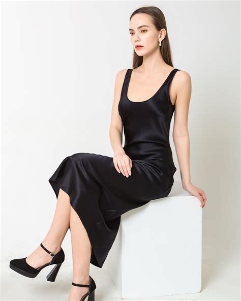 Daisysilk Midi Silk Dresses Slip Scoop Neck Wedding Guest Party