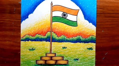 Independence Day Drawing Indian Independence Day Happy Independence Day Scenery Drawing For