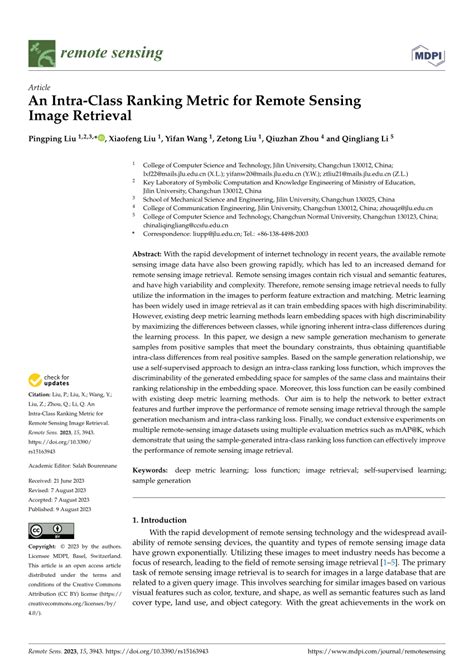 Pdf An Intra Class Ranking Metric For Remote Sensing Image Retrieval