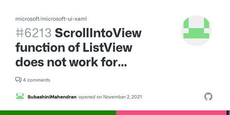 Scrollintoview Function Of Listview Does Not Work For Custom Itemspanel
