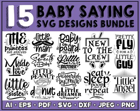 Baby SVG Bundle Newborn SVG Bundle Baby Funny Quotes Newborn Funny