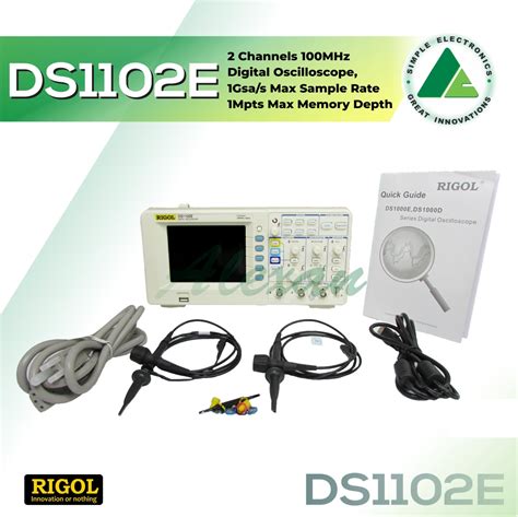 Rigol DS1102E Digital Oscilloscope 2 Channels 100MHz 1Gsa S Max Sample Rate 1Mpts Max Memory