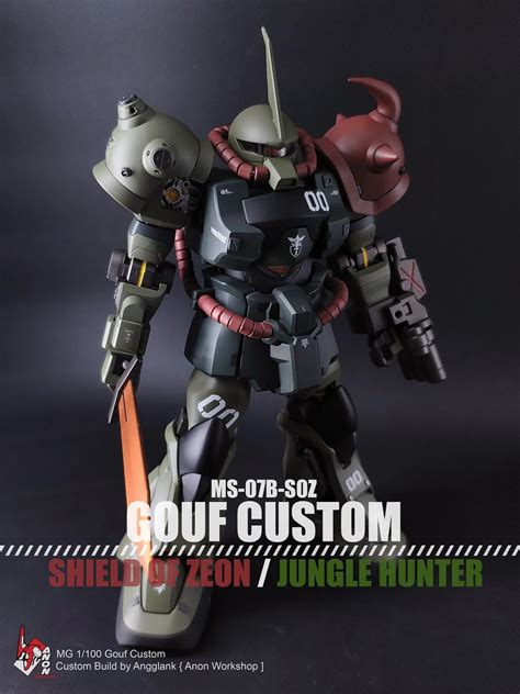 Custom Build Mg 1 100 Ms 07b S0z Gouf Custom Shield Of Zeon Jungle Hunter
