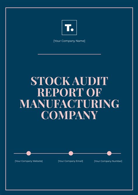 Free Stock Audit Report Of Manufacturing Company Template To Edit Online