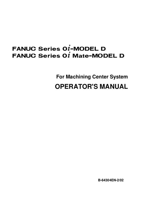 Fanuc 0i Operators Manual