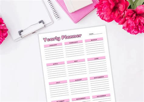 Printable Yearly Planner Templates To Stay Organized All Year Jellymemos