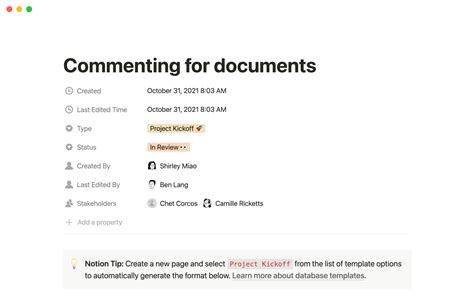 Engineering Docs Notion Template