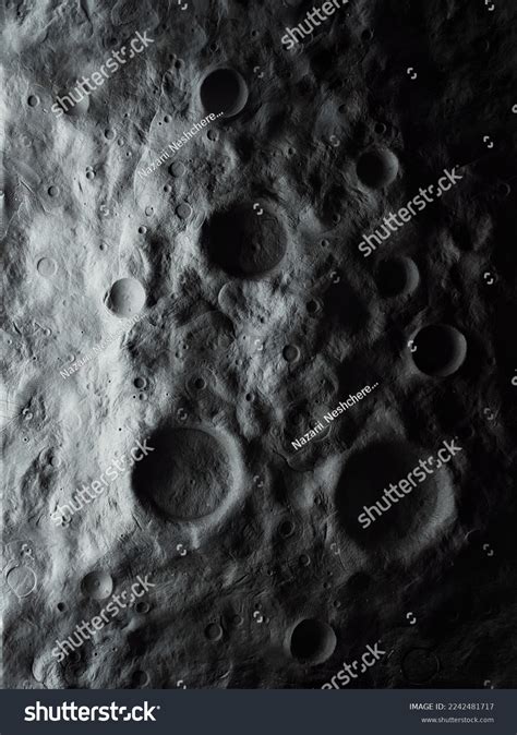 Impact Craters On Surface Moon Landscape Stock Illustration 2242481717