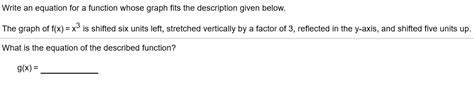 solved write an equation for a function whose graph fits the