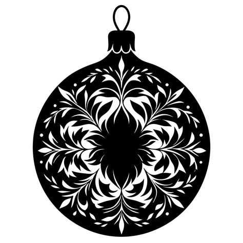 Christmas Ornament Silhouette With Floral Design 46832372 Vector Art At