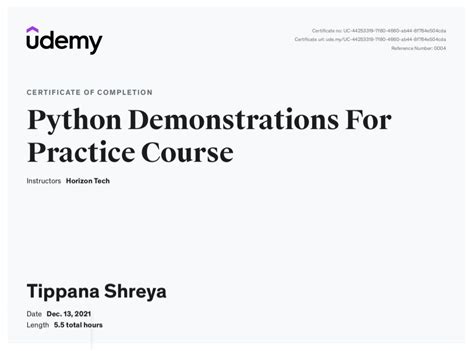Shreya Tippana On Linkedin Just Finished The Python Practice Course Udemy Loved This Program So