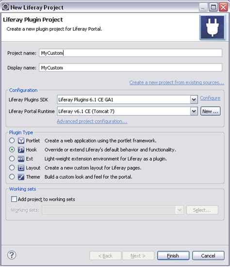 Create Liferay Hook Using Liferay Ide Suna