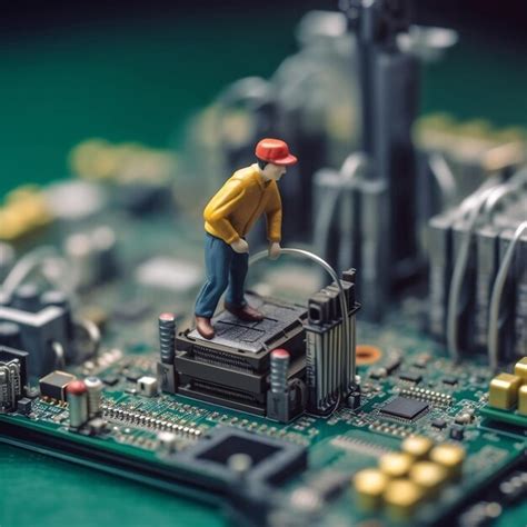 Premium Ai Image Expert Technician Computer Cpu Installation On
