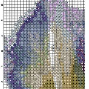 Iris Flower Cross Stitch Pattern 3 Instant PDF Download Purple Flowers Watercolor Cross Stitch