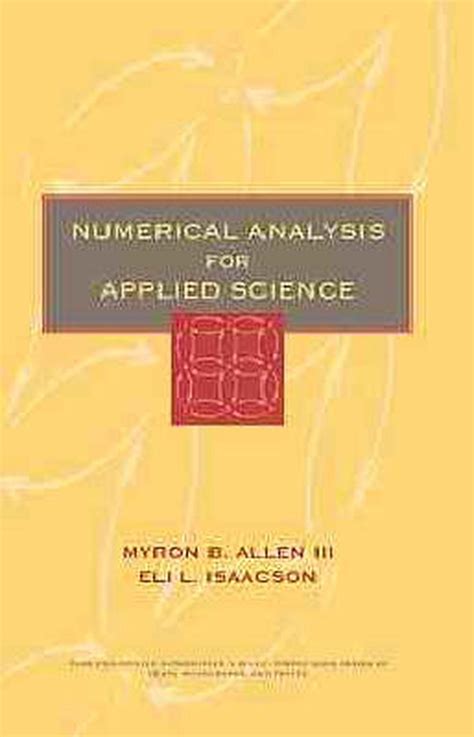 Numerical Analysis For Applied Science By Myron B Allen English