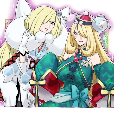 Cynthia Iono Lusamine Shauntal Iono And 1 More Pokemon And 1 More Drawn By Kenchi Danbooru