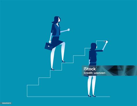 리더는 커리어 사다리를 오르고 있습니다 개념 비즈니스 방향 선택 벡터 휴먼 드로잉 계단 개발에 대한 스톡 벡터 아트 및 기타