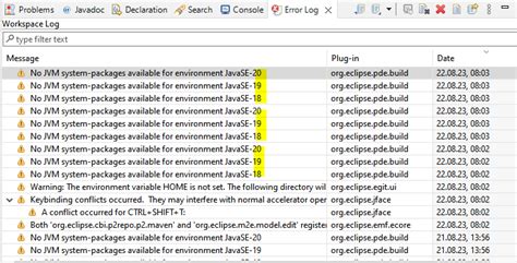 Warning On Startup No Jvm System Packages Available For Environment · Issue 717 · Eclipse Pde