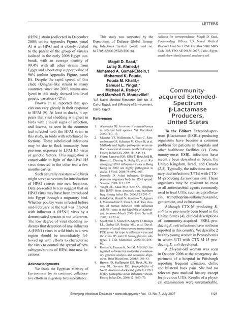 Pdf Community Acquired Extended Spectrum β Lactamase Producers United States