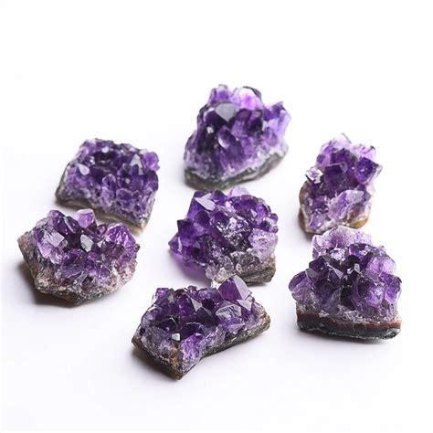 Natural Pequeno Cluster Ametista Para J Ias DIY Esp Cime Mineral