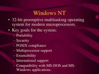 PPT Windows NT Operating System PowerPoint Presentation Free Download ID